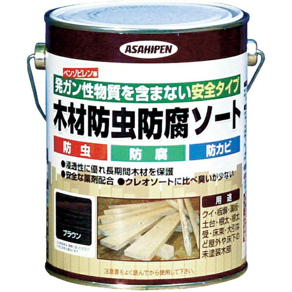 ■日光や雨に強い屋外木部専用防腐処理剤です。■ベンゾピレンなど発ガン性物質を含まない安全タイプです。【用途】・屋外未塗装部分の防腐、防虫。・土台、根太、根太受、床束、大引などの床下未塗装木部の防虫・防腐。【仕様】・容量（L）： 1・乾燥時間...
