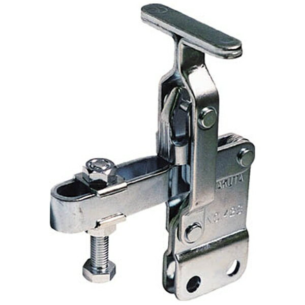 ■高さを抑えるためにT型ハンドルになっています。【仕様】・製品刻印： No.42S・全長（mm）： 135・締圧力（kN）： 1.5・付属ボルト径： M8×50（RBT-8）・取付ピッチ（mm）： 24・摘要： △・下方押え型・ハンドル縦型...