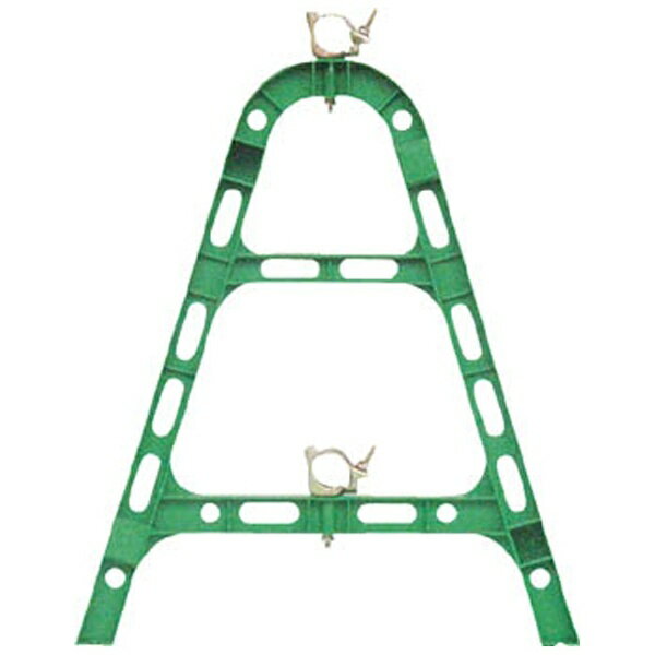 ■樹脂製の単管バリケードです。■本体が軽いので片付けるのが楽です。【用途】・工事現場以外にも駐車場や敷地等の区切りに【仕様】・φ48.6mm、φ42.7mm兼用クランプ付・色： グリーン・幅（mm）： 640・奥行（mm）： 57・高さ（m...