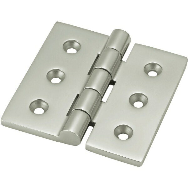 【仕様】・全長（mm）： 100・幅（mm）： 100・厚さ（mm）： 6・D2（mm）： 18・ねじ穴数： 6・穴径（mm）： 6・耐荷重（kg）2個使用時： 85・取付方法： 木ねじ（別売）・表面処理： 鏡面バフ研磨仕上げ・穴径： M6...