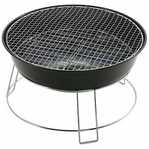 商品の概要・仕様●組立サイズ（約）：外径360×高さ190mm●重量（約）：1.3kg●材質：本体：普通鋼板（表面加工：ほうろう）、バーベキュー網・目皿・スタンド：鉄（クロムめっき）●その他：収納サイズ（約）：外径360×高さ125mm