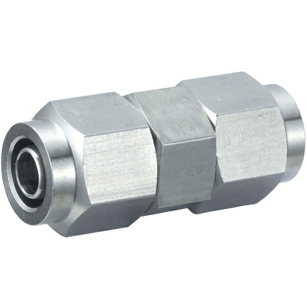 ■フッ素樹脂チューブと接続します。【用途】・クリーンエアや純水配管、薬品、腐食性ガス配管に最適。・食品・化学・医療・半導体製造など。・シール部がなく、シール部分から腐食することがありません。【仕様】・寸法A（mm）： 24・六角対辺（mm）...