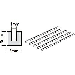 ■断面がコの字形をしたプラ材にきれいな透明仕様が加わります。■凹んだ部分の幅は約1mm、深さは約2mm。■ねじれや曲げに対して十分な強度を持ち、ジオラマの建築物や補強材、デザインワークなどに幅広く使えます。■3mm四方のコの字形棒材。長さは...