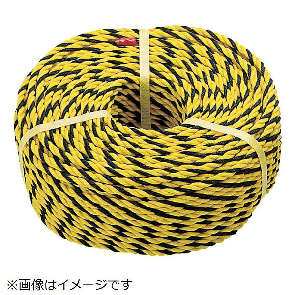 ■安全標識、区画整理用として使用できる黒色と黄色の2色のトラロープです。【用途】・立入禁止・危険区域の表示。【仕様】・色： 黄/黒・線径（mm）： 7.5・長さ（m）： 30・包装形態： バンド掛巻