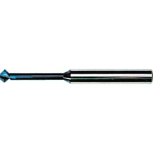 ■小径穴（最小刃径3.0mm）の裏面取りができる超硬ソリッドチャンファーリングカッターです。■マシニング加工に最適です。■スパイラル刃なので切れ味が滑らかです。■ドリル穴の裏も表もミリング加工で、面取り・バリ取りができるミニチャンファーです...