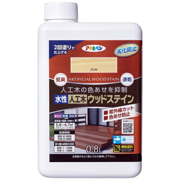 水性で塗りやすく、低臭タイプの人工木用塗料です。■クリヤは2回塗りで、紫外線吸収剤配合なので、人工木を劣化から守ります。■防カビ、防藻効果があり、長期間美しく保ちます。■用途：人工木のウッドデッキ、ラティス、トレリスなどのガーデン用品全般■...