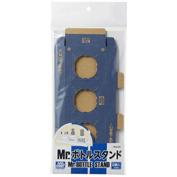 クラフト地のレトロな風合いの紙製ボトルスタンドです。接着剤などの角ビンやMr.マークソフターなどの丸ビンを3個設置が可能です。滑り止めシールが付属するので、スタンドの裏側やビンの底部分に貼り付けることで、容易にキャップを開け閉めできます。ボ...