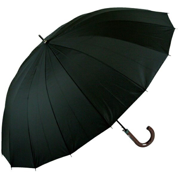 シンプルな無地の紳士傘です。丈夫で折れにくいグラスファイバーの16本骨仕様。