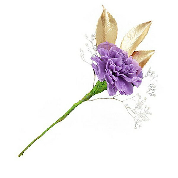 プリザーブドフラワーのプチシリーズ。小さいサイズでも金の葉がインパクトのある美しいアレンジメント。インテリア、コサージュなど飾り方は様々です。色 ： 金・紫素材 ： カーネーション・サザンカ葉パッケージサイズ ： 265×60×120mmパ...