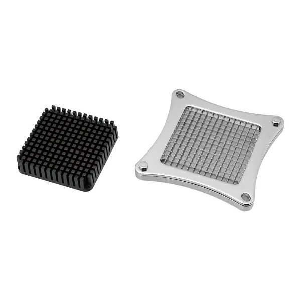 ●カット部： 7mm角（13×13仕切り）●カット面： 103×103mm●材質： 【本体】アルミダイキャスト【刃】ステンレス【プッシュブロック】ポリアセタール●食材をカット台にのせ、上から押すだけで簡単にみじん切りができます。●洗浄・分解...