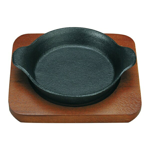 ●鉄厚板（mm）： 4.0●木台サイズ（mm）： 170×150×17●木台重量（g）： 200●ハンドルは#12をご使用ください。●小さいながらも鉄鋳物の重厚感があり、少量でも、料理を豪華に演出できます。●居酒屋料理に最適です。●木台は無...
