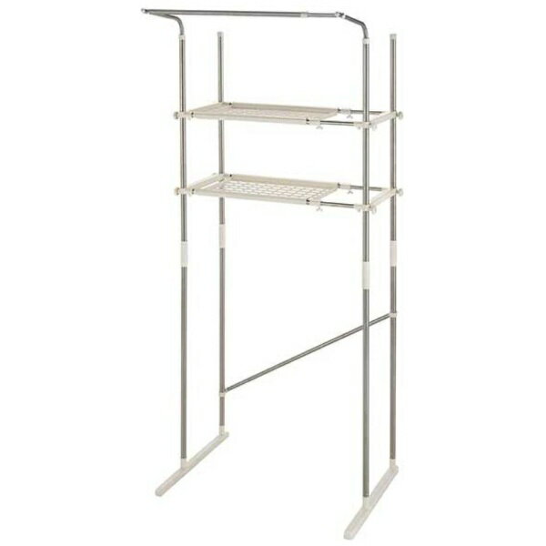 小物が落下しにくいようにメッシュ棚を採用。■スペースに合わせて調整可能　洗濯機や置くスペースに合わせて横幅調整可能。■便利なバー付　少しの洗濯物も干せるバー付。■組立簡単ラクラク　工具不要なのでどなたでも簡単に組み立てられます。