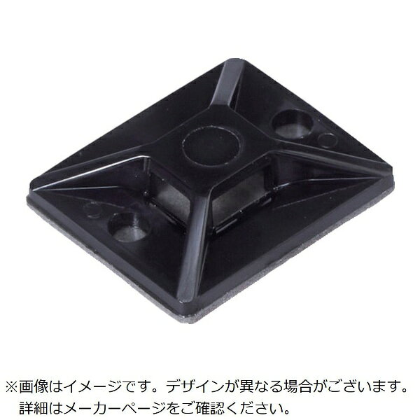 ■様々な被着体に確実に貼り付く超強力粘着テープを使用しており、アクリル、PP、塩ビ、各種ゴム材料への接着が可能です。■ネジ止め用穴付きです。【用途】・結束バンドを任意の場所の固定に。【仕様】・色： 黒・縦（mm）： 25・横（mm）： 30...