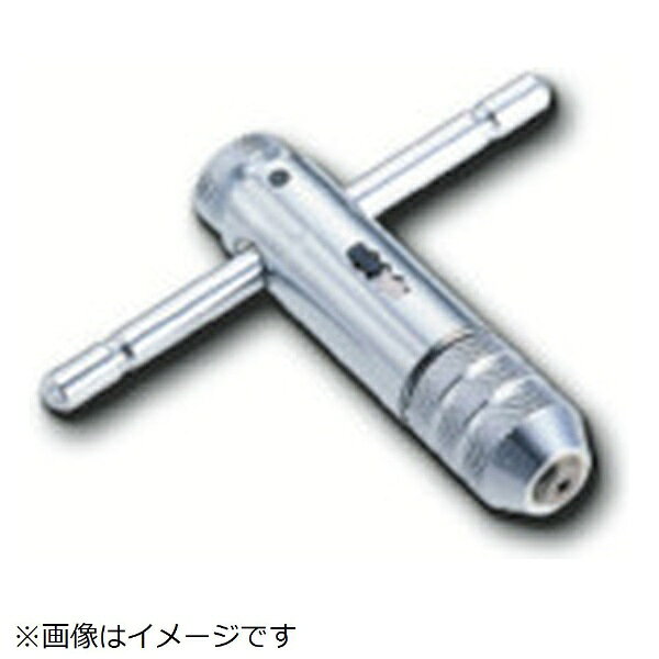 ■タップ作業に楽なラチェット機能付です。■負荷のかかるチャック部は焼結合金製です。【用途】・タップ立て用レンチ。【仕様】・適合タップ寸法： M3〜M8・全長（mm）： 120・全高（mm）： 110【材質／仕上】・本体： 構造用炭素工具鋼・...