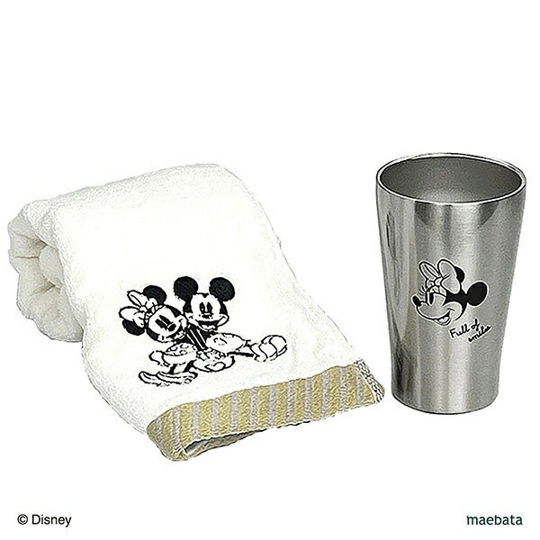 タンブラーは飲みごろ温度を保ちやすい真空断熱二重構造。ミッキー＆ミニーがかわいいフェイスタオルとのセットは、ギフト・プレゼントにもおすすめです。■真空断熱二重構造本体内側と外側の間が真空になっているステンレスの二重構造。熱が伝わりにくいので...