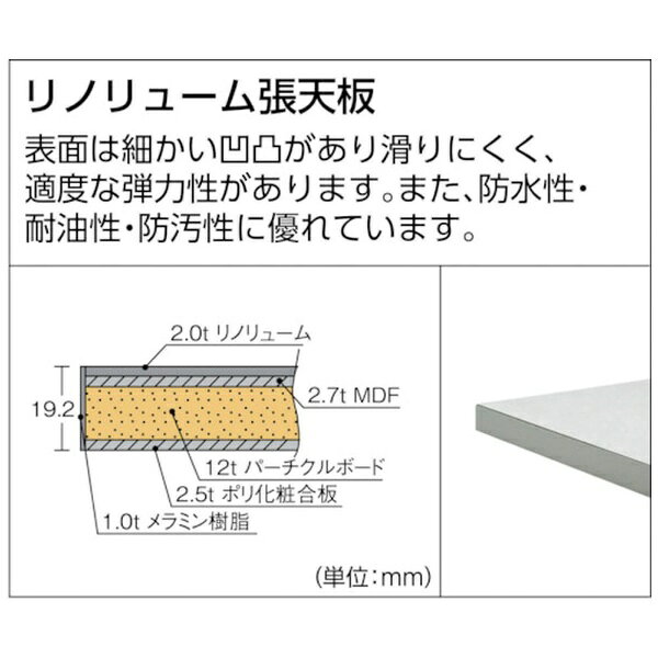■分割できる下棚2枚付（AEWLT型）で広い保管スペースを確保できます。■主要部が溶接構造のため、耐久性に優れています。【仕様】・天板材質： リノリューム張・間口（mm）： 900・奥行（mm）： 600・高さ（mm）： 740・脚部カラー...