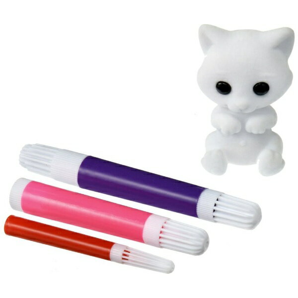 スタンプペン・太ペン・細ペンの3種類のペンで白ねこのドールに自由におえかきしよう！スタンプペンを使えば簡単に★のデコレーションを楽しめるよ♪お気に入りのペンを見つけてね♪おえかきした後に水で洗うとくりかえし何度でもおえかきが楽しめちゃう♪■...