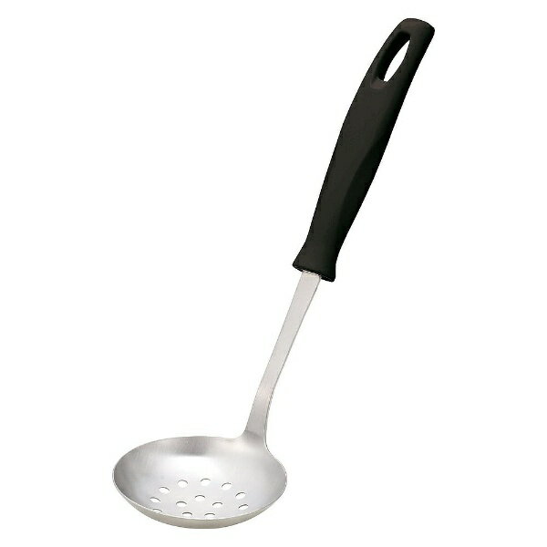ハンドルがしっかり握れて持ちやすい形状の穴あきお玉です。湯豆腐やお鍋などで具材だけをすくったり、お味噌汁を作るときに味噌漉し代わりに使えたりと様々なシーンで活躍してくれます。柄の背面に小さな突起があり、横に寝かせて置いた柄部分が少し浮くので...