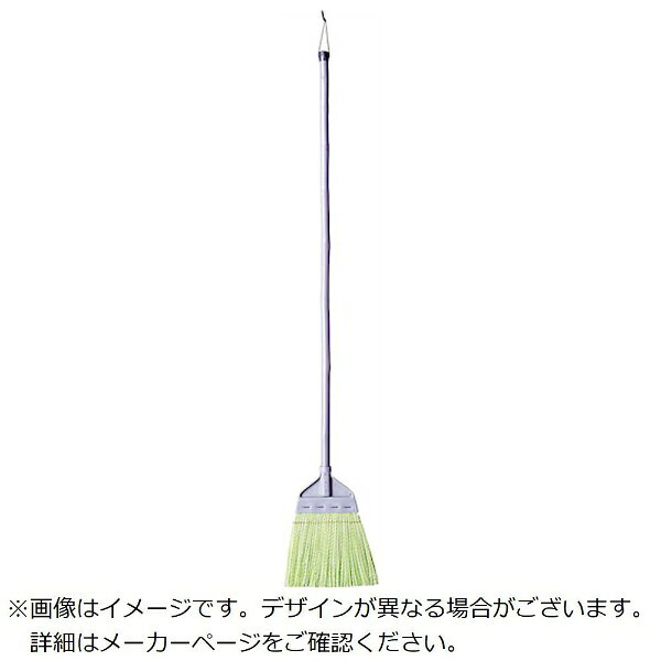■水気にも強く、小石や砂利などのごみもしっかり掃けるコシの強い化繊ホーキです。【仕様】・幅（mm）： 190・長さ（mm）： 1258・色： 黄緑【材質／仕上】・毛： PP・柄： 天然木にPE被膜
