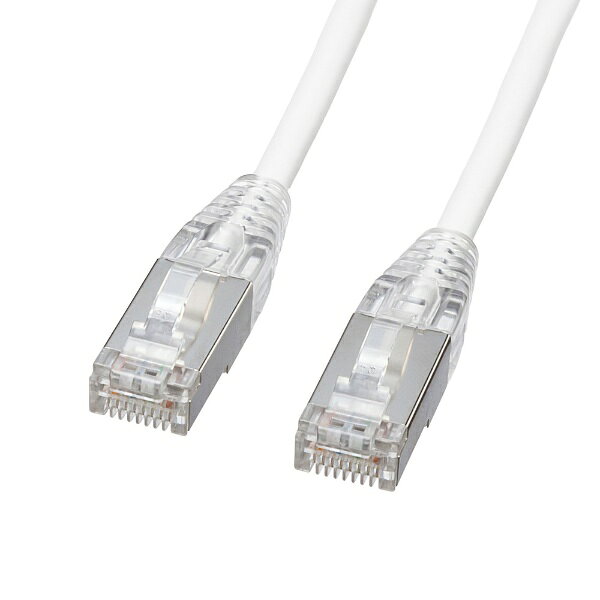 伝送速度10Gbps、伝送帯域600MHzを実現したカテゴリ7LANケーブル。ケーブル径4.5mmのスリム仕様。ツメ折れ防止構造の「への字ラッチ」コネクタ採用。「カテゴリ7LANケーブル（スリム、やわらか、ツメ折れ防止コネクタ）」■ケーブル...