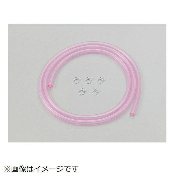 汎用耐油ホース！オイルホース（ブレーキフルードには不可）、キャブブリーザーホース、冷却水ブリーザーホース等に使用できるカラーホース。・塩ビ製・カラー： ピンク・内径×外径： φ4×φ7・ホース全長1m・ホースクリップ5個付属・ガソリン用とし...