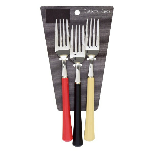 お菓子やフルーツを食べる際におしゃれな色合い【材質】ハンドル： ABS樹脂 本体： 18-8ステンレス25×195×15製品重量 （g）29規格： 3本組 赤・黒・ベージュ