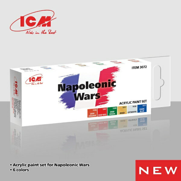 ナポレオン戦争用アクリル塗料のセット■アクリル塗料　12ml ・6色入り
