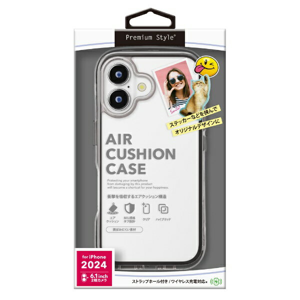 360°エアクッション構造でiPhone本体を衝撃から守るiPhone 16 用エアクッションケースです。従来品とは異なり、側面のTPU素材が2層構造で内側は硬質なTPU素材でiPhone本体をしっかりとホールド、外側は柔らかなTPU素材で...