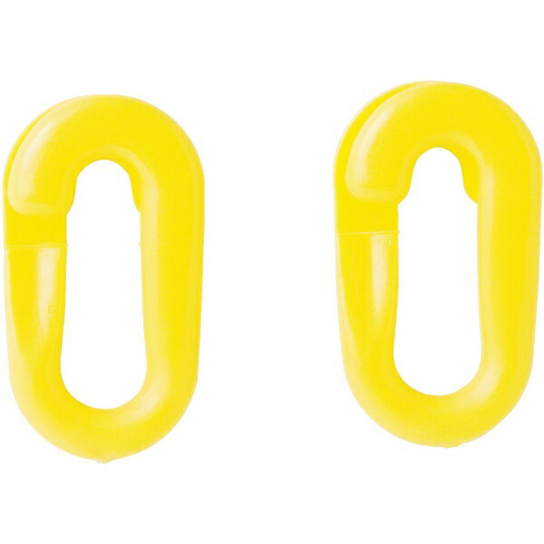 ■プラスチックチェーン同士をつなぐためのジョイントです。【用途】・進入禁止区間の仕切りや、駐車場内での区画整理、人の誘導など。【仕様】・色： イエロー・径（mm）： 6・縦（mm）： 21・横（mm）： 40【材質／仕上】・ポリエチレン（PE）