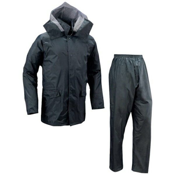 ■PVCコーティングで丈夫なスタンダードレインウェアです。■背中に2本の反射テープ付きです。■背中ベンチレーションにより蒸れを防ぎます。■サイズ展開　S〜4L・BL（7サイズ展開）あります。【用途】・雨天の作業全般に。【仕様】・色： ネイビ...