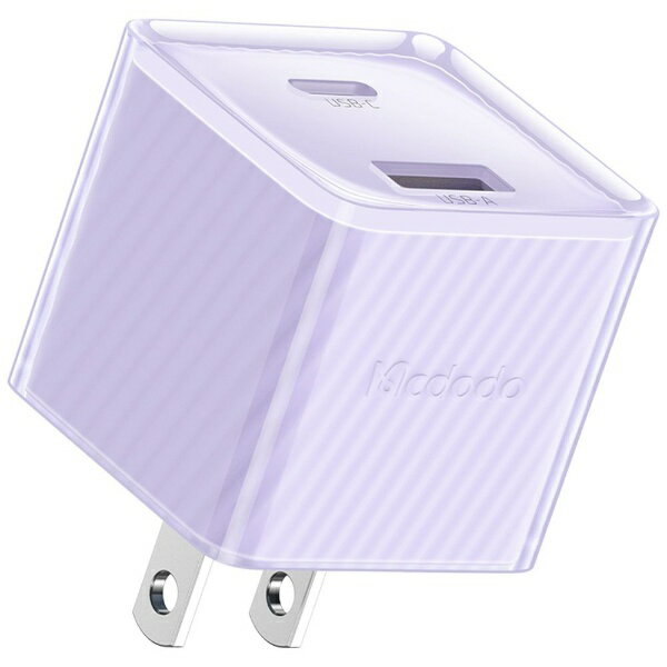 ミニサイズのGaN窒化ガリウム技術のパワフルPD急速充電アダプタータイプAとタイプCのアウトプットが1つずつ付いており、最大33Wの急速充電が可能です。透明感のあるデザインとシャーベットカラーで3色ご用意しております。☆Mcdodoオリジナ...