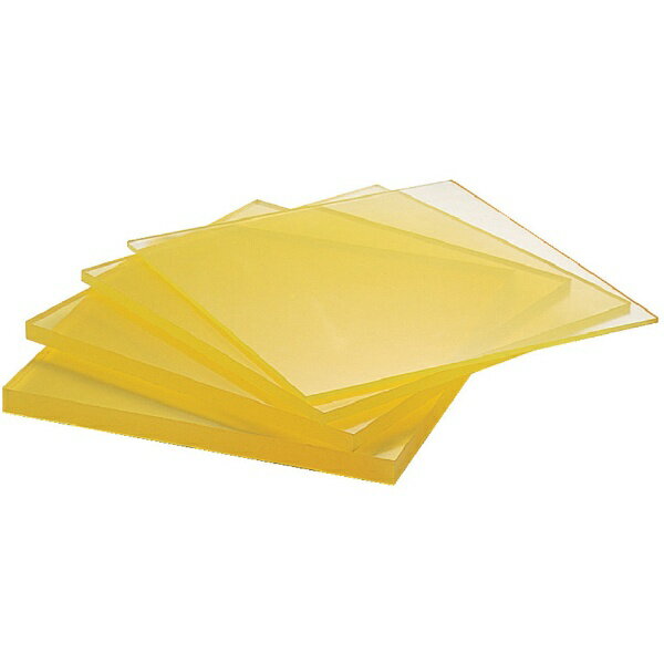 ■エンボス加工、V曲げ加工、U曲げ加工、しぼり加工に適しています。【用途】・治具部品として。【仕様】・厚さ（mm）： 10・幅（mm）： 300・長さ（mm）： 300・色： 黄・使用温度範囲（℃）： -5〜70・硬度（ショアA）： 90