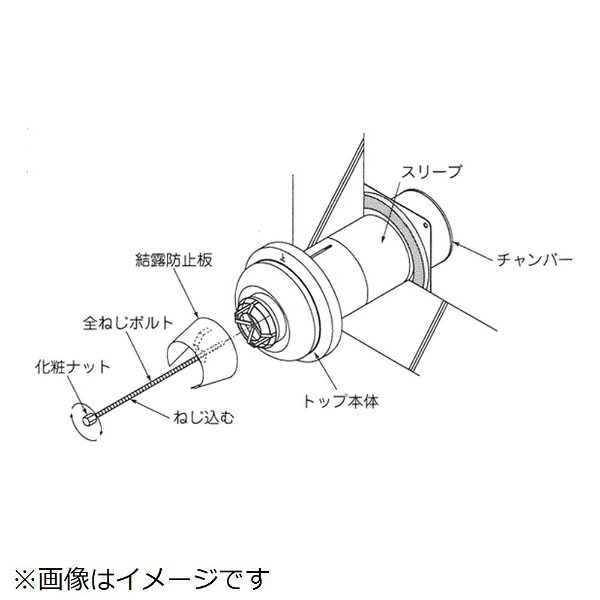 ガス給湯器部材　φ110FFウォールトップ (2重管）