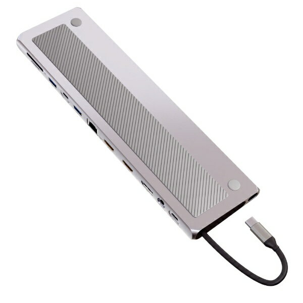 USB-Cポートに接続する、12ポート9種類の役割別コネクタを搭載するドッキングステーションです。両面に滑り止めパットが付いており、筐体に角度がついているため、パソコン本体を置くスタンドとしてもご利用いただけます。「リバーシブルトゥウェルブ...