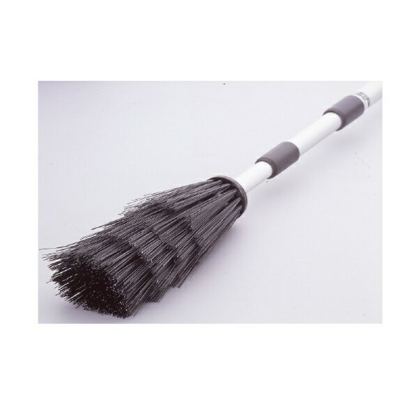 高い場所の掃除に便利な伸縮式天井ホーキです。全長128〜284cmまで伸縮でき、洗える素材なので清潔に保てます。ポリプロピレンとアルミ合金を使用し、軽くて丈夫な作りです。