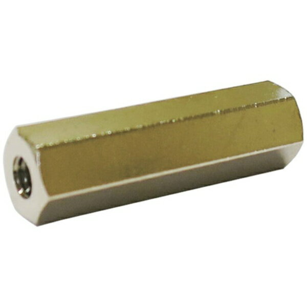 ■全長の長いナットです。■購入しやすい少量パックです。【仕様】・呼び径： 4・二面幅寸法（mm）： 7・高さ（mm）： 15・HP　真鍮高ナット　4×15【材質／仕上】・真鍮： ニッケル