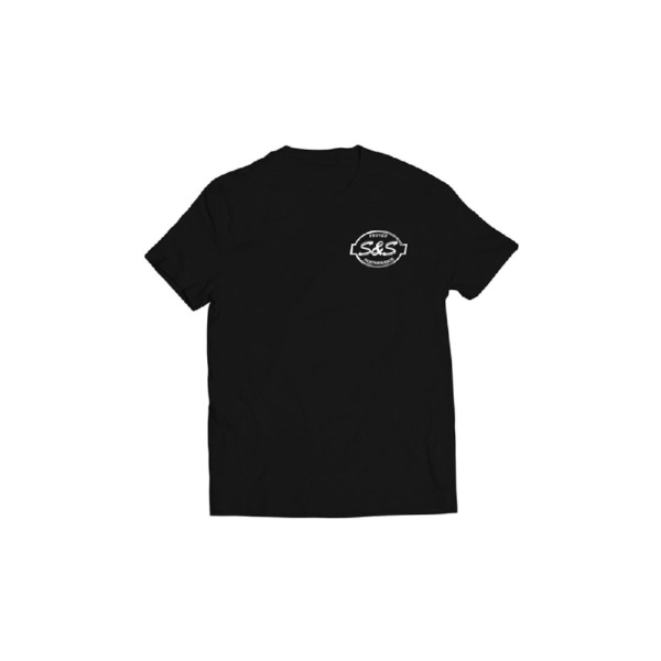 S&Sから販売された2024年度新作のTシャツです。メーカー名：エスアンドエスサイクルメーカー品番：510-1091色[カラー]：ブラックサイズ：Small（USサイズ）材質[素材]：コットン100％/4.5oz型番：Sidewinder備...