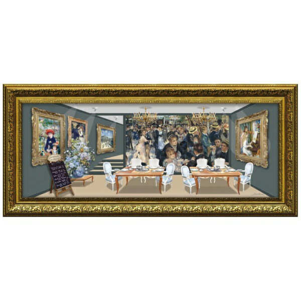 こんな場所があったら良いな！名画に囲まれた空想のアートワールド。遠近感のある1枚の絵の中に、色々な名画が登場し、モネやゴッホの作品が何倍も楽しめるアートです。■サイズW91xH41xD2.4cm■重さ約1.6kg■材質樹脂フレーム■仕様絵の...