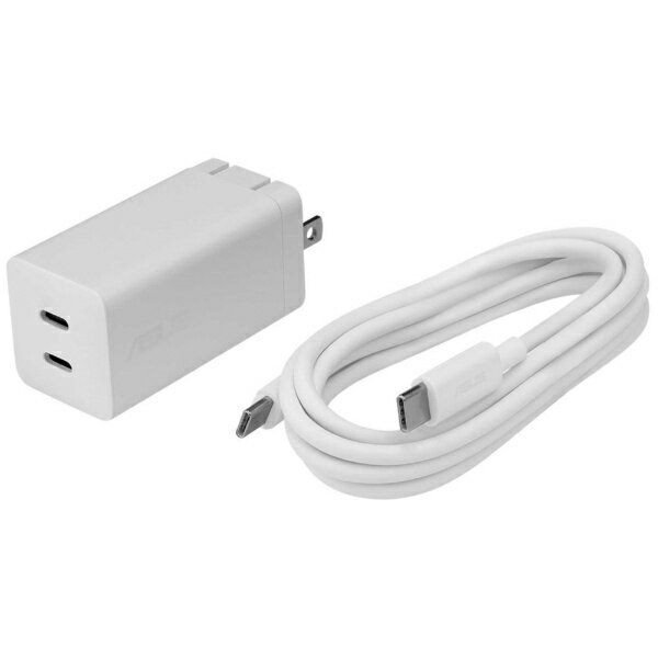 ASUS 65W USB-C GaN Chargerはノートパソコンやスマートフォンなどのモバイルデバイスのためのポケットサイズのアダプターです。2つのデバイスを同時に急速充電可能なデュアルUSB Type-Cポートがついているので、デバイ...