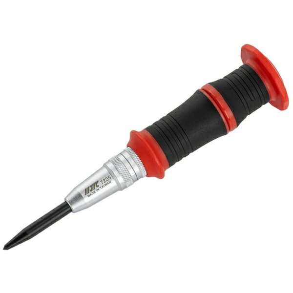 ■ハンマー無しでポンチが打てます【仕様】・全長： 155mm・グリップ付き【材質／仕上】・先端： S2　ハンドル： PP+TPR