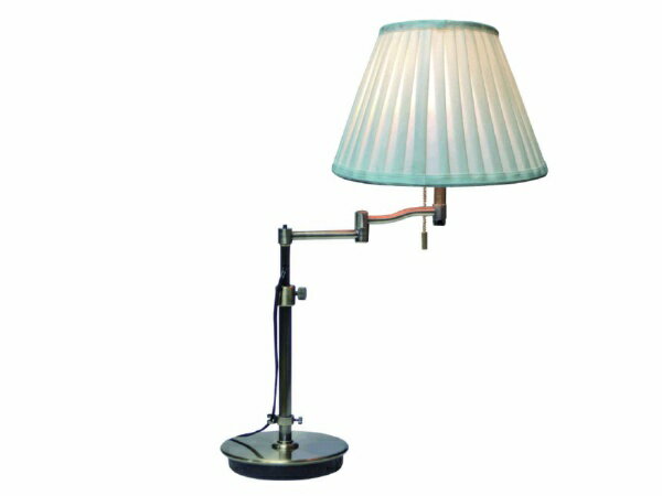 ■サイズ：W270~420×D270×H490~600mm ■定格電力：60W ■口金：E26 ■電球別売品：一般白熱電球/ナツメ球 ■プルスイッチ式 ■スイングアーム仕様 ■高さ調節可能 ■LED電球対応品