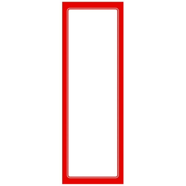 ■POP用紙のど定番。コストも安価で赤枠が訴求力を高めます。【仕様】・規格： 6号・縦（mm）： 775・横（mm）： 260・無地【材質／仕上】・上質紙（81g/M2）
