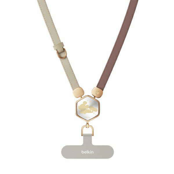 ・斜め掛けのスマートフォン用ストラップ・六角形のバックル。フックではなく、オリジナルのピンを採用、ロックとロック解除が可能・リサイクルレザーを採用・リバーシブルなストラップ、またプレートはいくつかの種類から選んでカスタマイズ可能・アクセサリ...