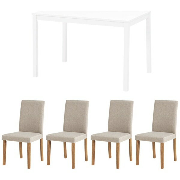 ゆったりくつろげるハイバック仕様のダイニング5点セット。さらっとした肌触りのベーシック生地を使用■サイズ（外寸）テーブル：W110×D70×H72cm椅子：W44×D53.5×H88（SH44）cm