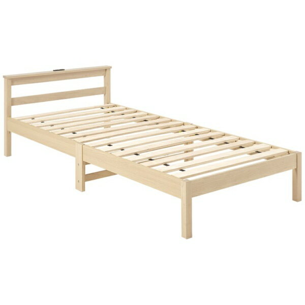 ネジなし、工具不要で簡単組立。お部屋に馴染むシンプルなデザインの宮棚とコンセント付きベッド