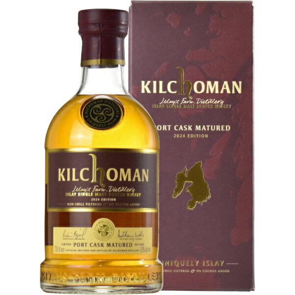 シングルモルト使用樽：バーボン樽、ルビーポート樽アルコール度数：50度ピートをたっぷりと焚き込んだフェノール値50ppmのヘビーピーテッド麦芽を使用し、酒精強化ワインのルビーポートの樽で熟成。ポート樽とキルホーマンの相性は抜群で、キルホーマ...