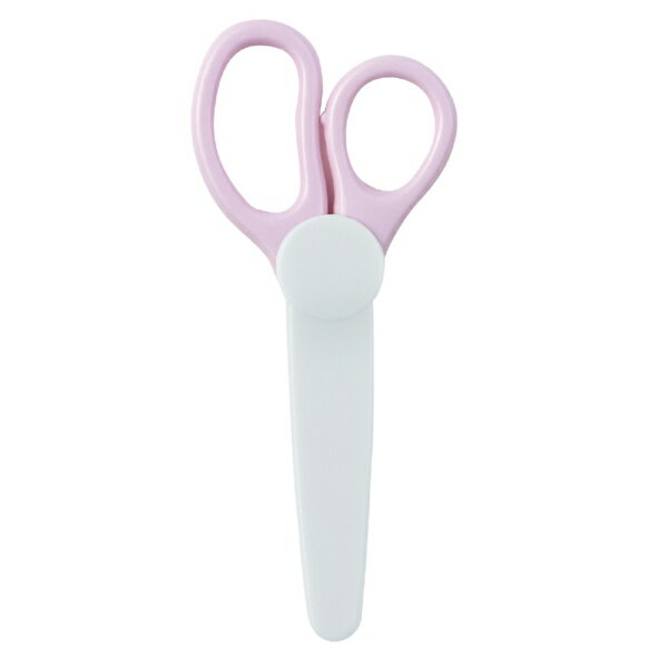 子ども用のはさみです。おなまえシール・安全ケース付き。右利き用。 商品サイズ：はさみ本体：全長135×58×6mm、はさみ刃渡り50mm、はさみカバー：93×24×8mm、シールサイズ：34×6mm セット内容：はさみ本体、カバー、名前シー...