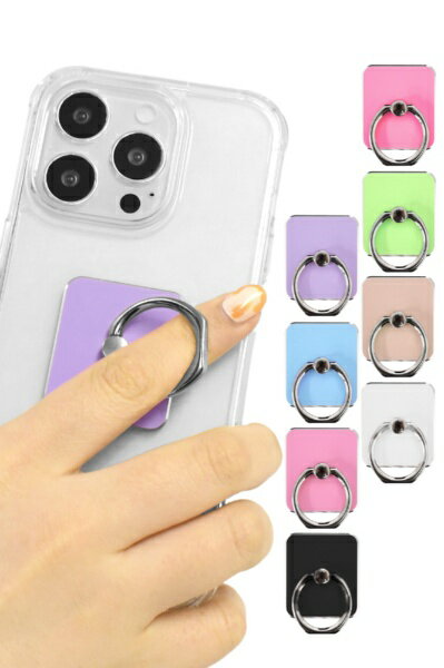 -　貼り付け簡単 スマホリング　-落下防止対策、スマホスタンドにもおすすめ片手での操作範囲も広がり、指への負担も軽減！縦方向に180度、横方向に360度回転、用途に合わせて好きな角度に調節可能です。■スマホリングの特徴・ダブルスイング機能搭...