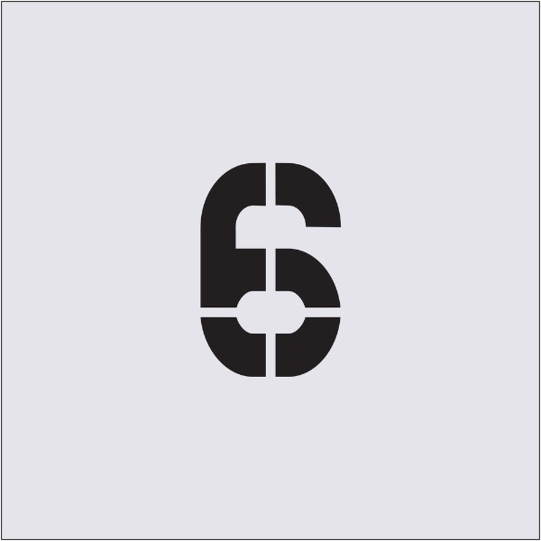 ■吹付用のステンシルプレートです。■ポリプロピレンの薄い板のため曲面にそわせて使用することができます。■材質がポリプロピレンのため、使用後の処理も簡単です。【用途】・駐車場などの吹付用プレートに。【仕様】・表示内容： 6・文字サイズ（mm）...