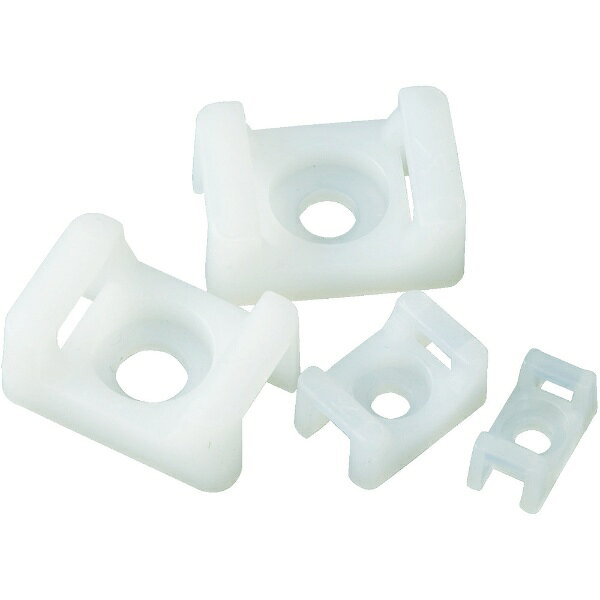 ■ねじ用の穴がついており、ケーブルタイを使用して各種電線やケーブルを壁や天井に固定します。【用途】・電線やケーブルの固定や結束に。【仕様】・縦（mm）： 10.0・横（mm）： 15・高さ（mm）： 7・使用結束バンド幅（mm）： 〜5.1...